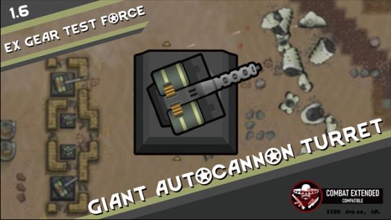 Giant autocannon turret 1.6 - RimWorld Mod データベース MOD紹介・まとめサイト