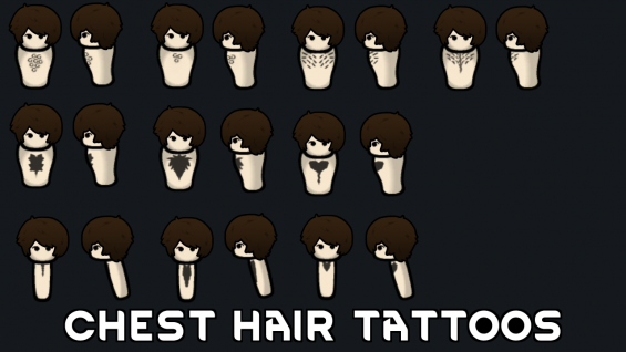 Chest Hair Tattoos 1.6 - RimWorld Mod データベース MOD紹介・まとめサイト