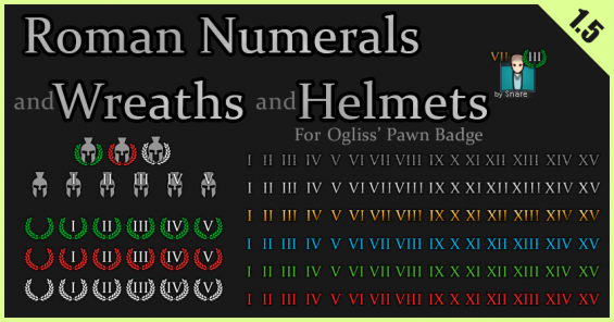 Pawn Badge - Roman Numerals v2 1.5 - RimWorld Mod データベース MOD紹介・まとめサイト