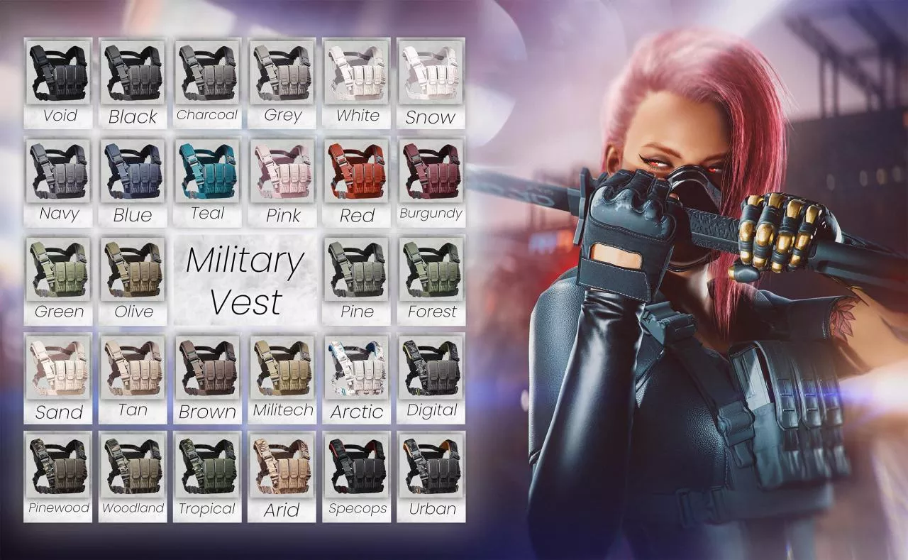 Military Tactical Vest - ArchiveXL 防具・アーマー・服 - Cyberpunk 2077 Mod ...