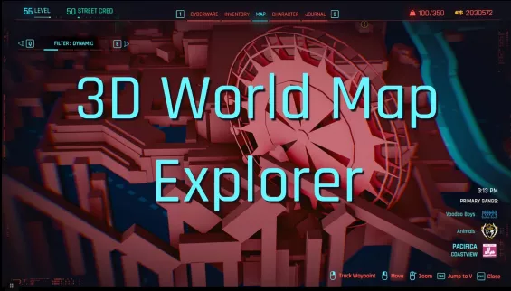 3D World Map Explorer インターフェイス - Cyberpunk 2077 Mod データベース MOD紹介・まとめサイト