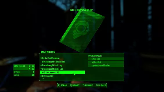 GITS outfit moddable 服 - Fallout4 Mod データベース MOD紹介・まとめサイト