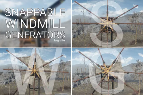 SWG - Snappable Windmill Generators (Wind Farms) 日本語化対応 クラフト - 家/居住地 - Fallout4 Mod データベース MOD紹介 ...