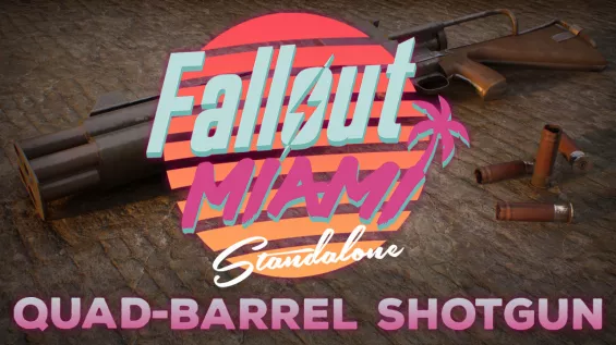 Quad-Barrel Shotgun - Fallout Miami Standalone 日本語化対応 武器 - Fallout4 Mod ...