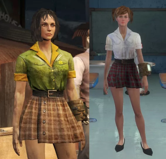 School Girl Outfit for CBBE and Vanilla 服 - Fallout4 Mod データベース MOD紹介 ...