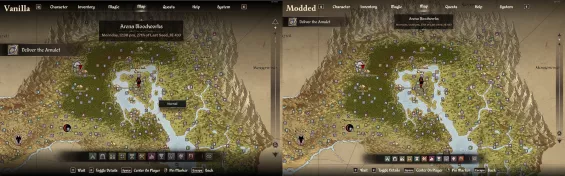 Better Map Menu インターフェイス - Oblivion Remastered Mod データベース MOD紹介・まとめサイト