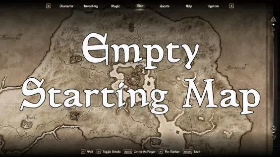 Empty Starting Map インターフェイス - Oblivion Remastered Mod データベース MOD紹介・まとめサイト