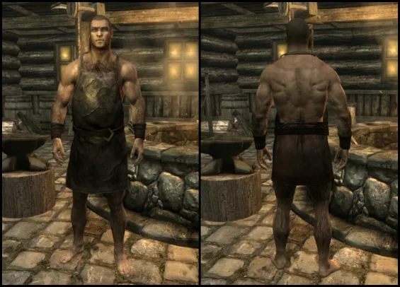 Revealing Blacksmith Apron - male - Acer edition 服・ローブ - Skyrim Mod ...